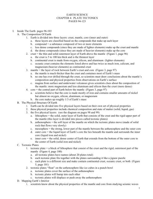Plate Tectonics Notes