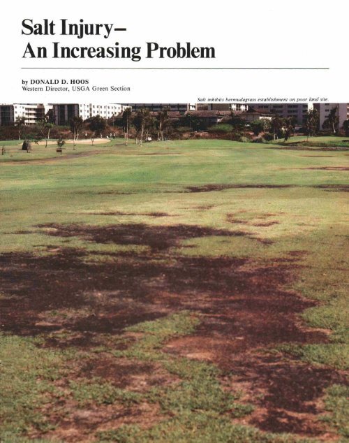 Salt Injury -- an Increasing Problem - USGA Green Section Record