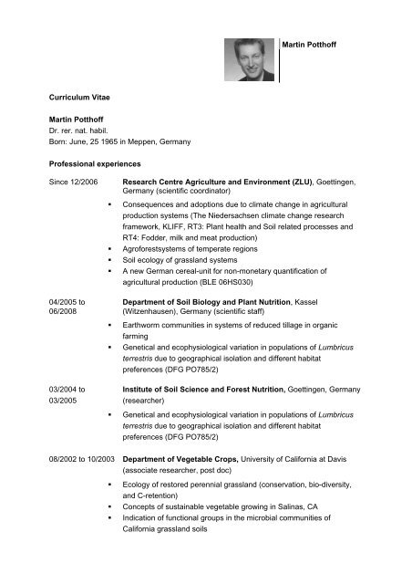 Martin Potthoff Curriculum Vitae Martin Potthoff Dr. rer. nat ... - GWDG