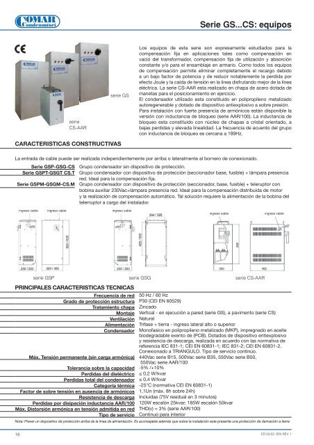Serie GS...CS: equipos - COMAR CONDENSATORI SpA