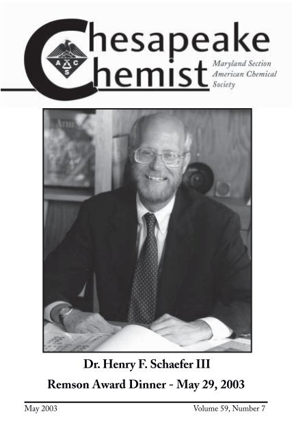 Dr. Henry F. Schaefer III Remson Award Dinner - Towson University ...