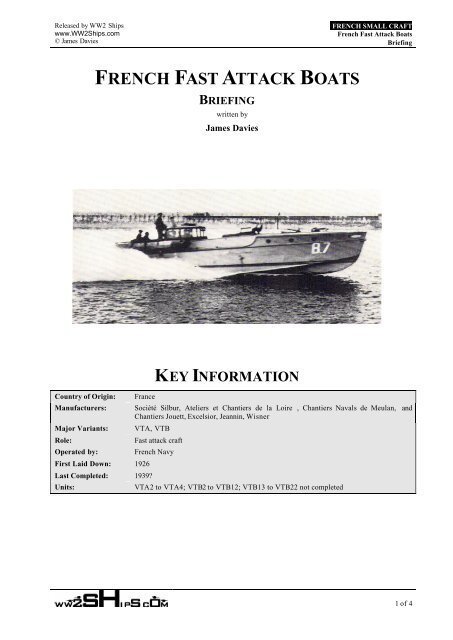 French Fast Attack Boats - 040918 - World War Two Ships