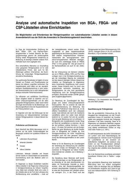 Analyse und automatische Inspektion von BGA-, FBGA - Phoenix|x-ray