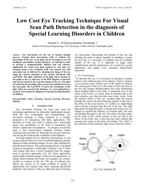 Low Cost Eye Tracking Technique For Visual Scan Path ... - IJCSET