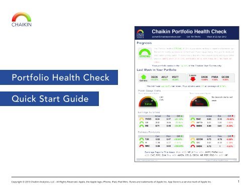 Your Guide to Portfolio Health Check. - Chaikin Power Tools