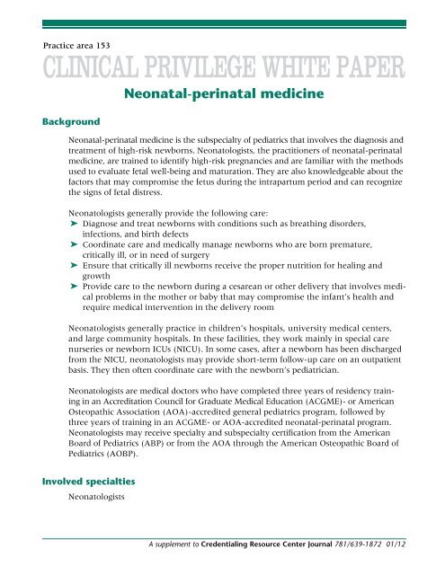 CliniCal PRiVilEGE WHiTE PaPER - CRC