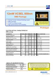 VCSEL Chip Specifications - opticis.com