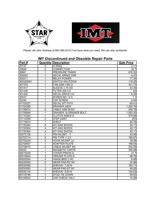 IMT Crane & Body Parts