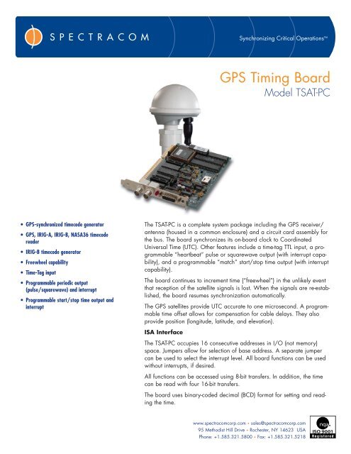 GPS Timing Board - Spectracom