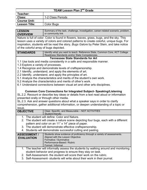 a lesson plan to use in your classroom - Frist Center for the Visual Arts