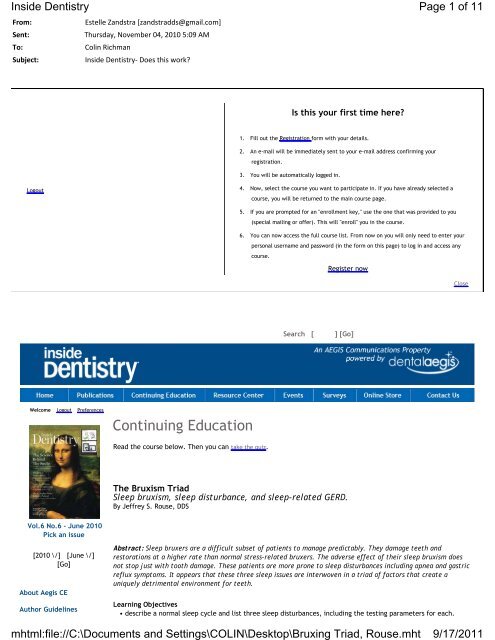 Rouse, J.: Bruxing Triad