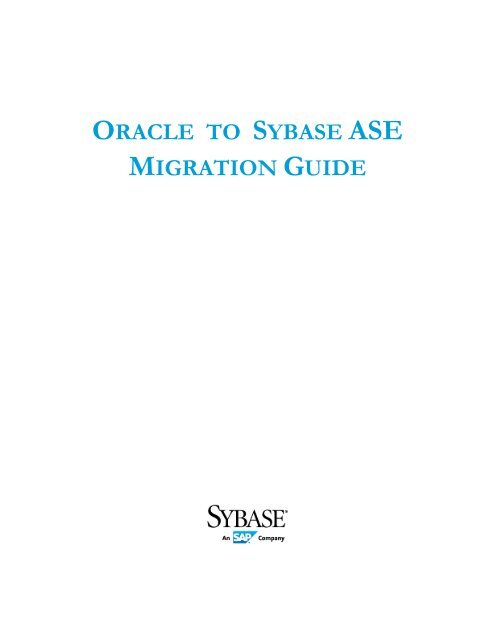 Oracle To Sybase Ase Migration Guide
