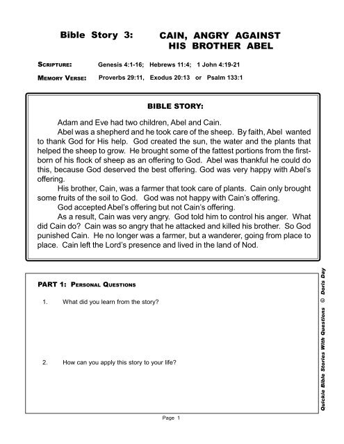 Cain and Abel - Bible Storytelling