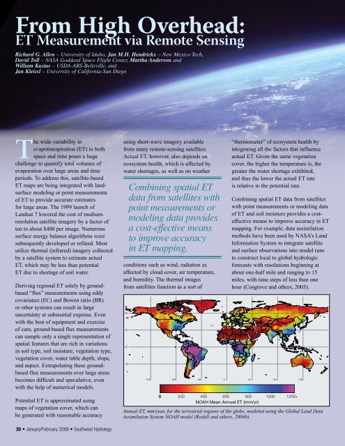 From High Overhead: ET Measurement via Remote Sensing