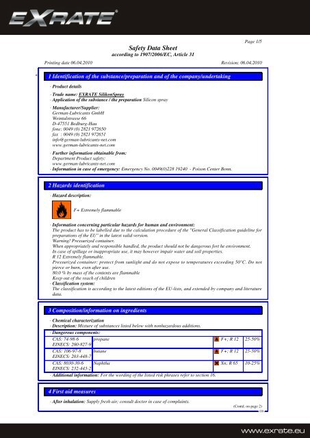 Safety Data Sheet - Exrate