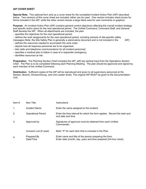 IAP COVER SHEETSpecial No