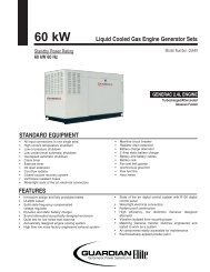 20KW Spec Sheet - Generac Parts