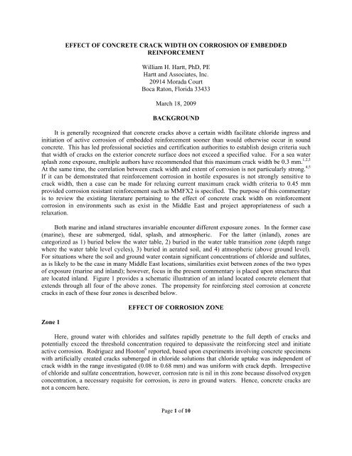 Effect Of Concrete Crack Width On Corrosion Mmfx