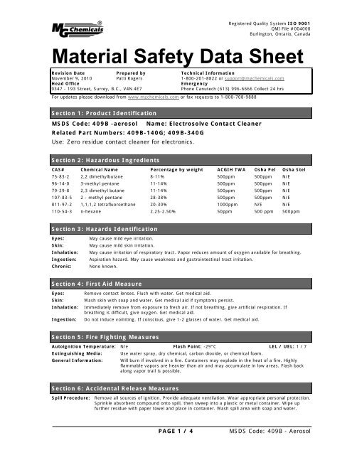 Download MSDS (PDF) - RP Electronics