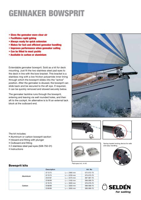 GENNAKER BOWSPRIT - Seldén Mast