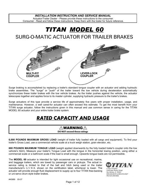 TITAN MODEL 60 - Titan International