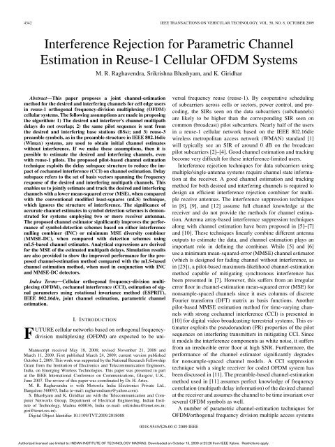 Interference Rejection for Reuse-1 Cellular OFDM Systems using ...