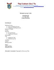 Balangkas ng Aralin sa Filipino 5 UNANG MARKAHAN ... - Southcrest