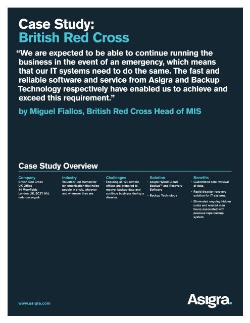 Case Study: British Red Cross - Asigra