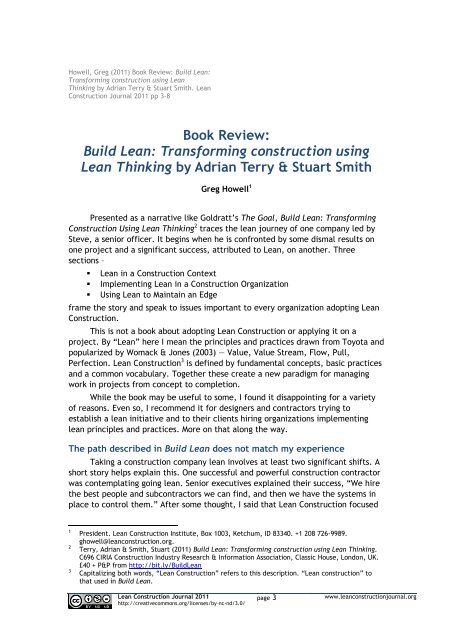 Build Lean: Transforming construction using Lean Thinking by ... Build Lean: Transforming construction using Lean Thinking by ...