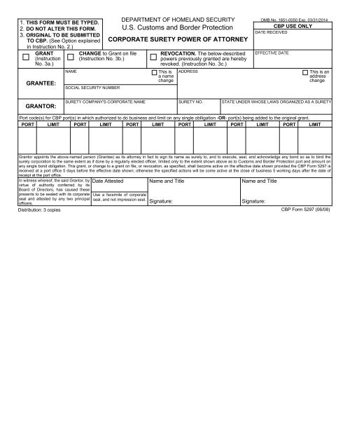 CBP Form 5297 - Forms