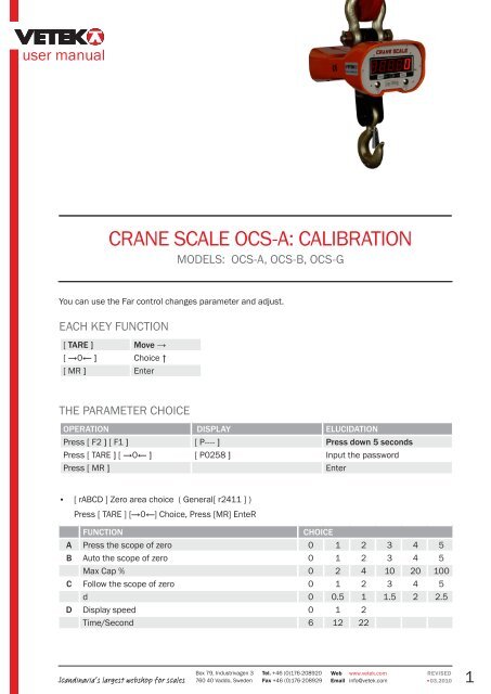 Crane Scale Ocs A Calibration Vetek