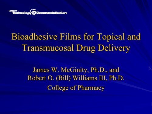 Bioadhesive Films for Topical and Transmucosal Drug Delivery