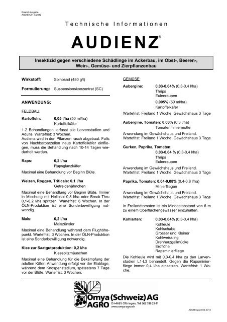 AUDIENZ - Omya Agro
