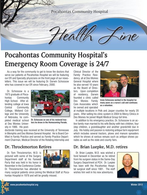 Pocahontas Community Hospital's Emergency Room Coverage is 24/7