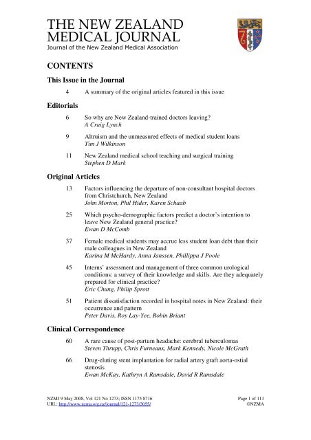 View - NZ Medical Journal - New Zealand Medical Association