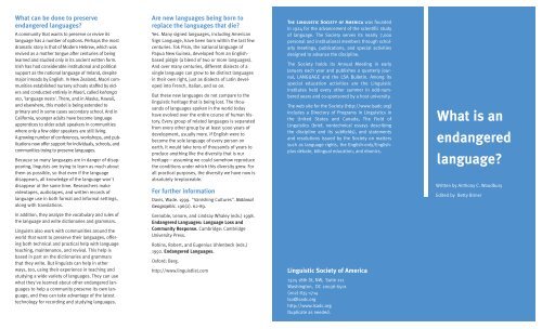 What is an endangered language? - Linguistic Society of America