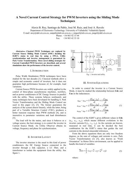 A Novel Current Control Strategy for PWM Inverters using the Sliding ...