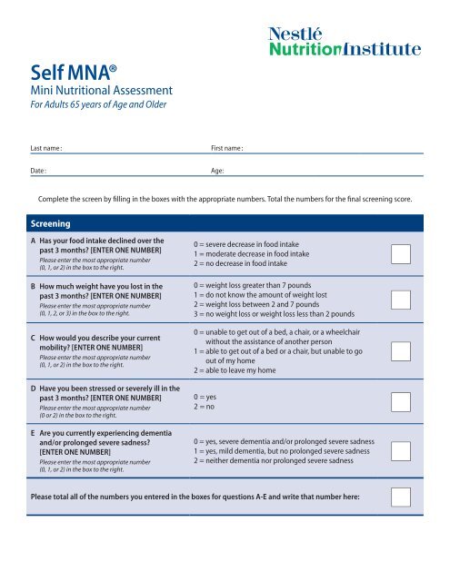 Self MNA - Nestle-Nutrition.com