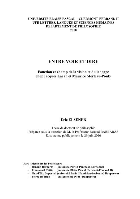 Tronc Commun Mathématiques - Université Blaise Pascal, Clermont