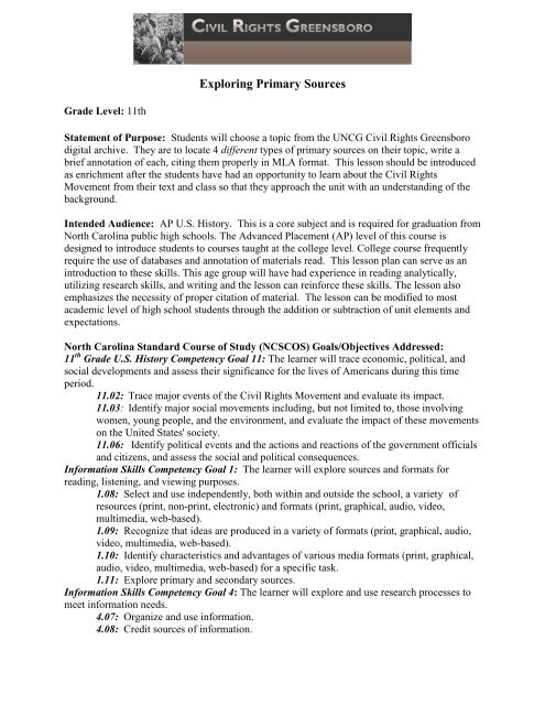 Exploring Primary Sources