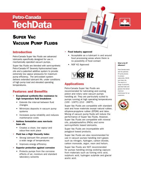 SUPER VAC VACUUM PUMP FLUIDS - Petro-Canada