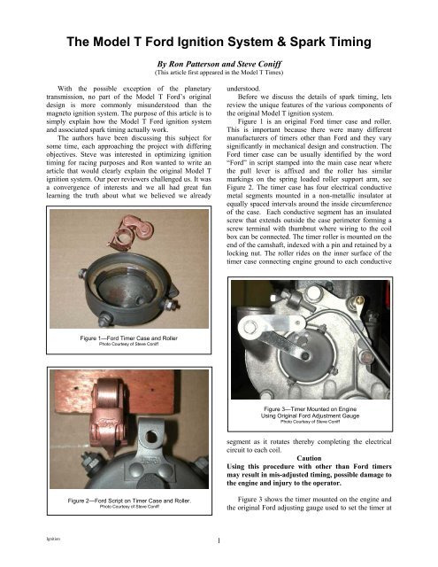 The Model T Ford Ignition System & Spark Timing