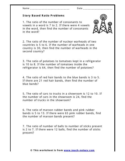 Story Based Ratio Problems - Teach-nology