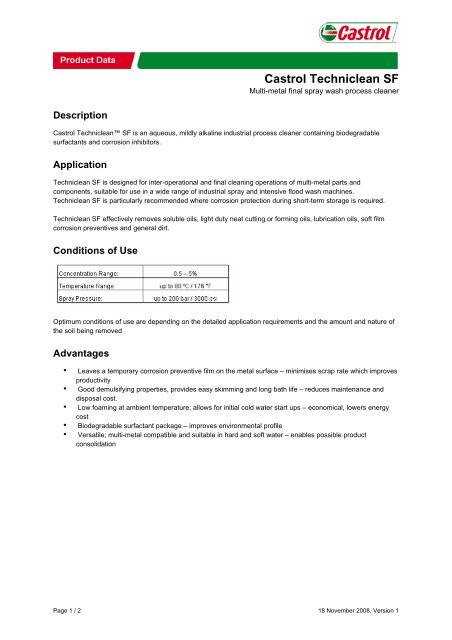 Castrol Techniclean SF