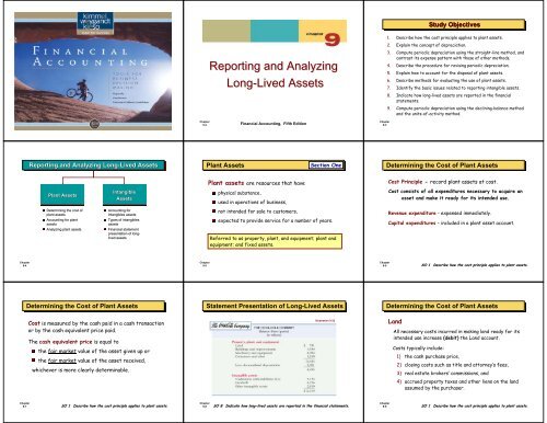 Reporting and Analyzing Long-Lived Assets