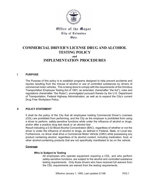Commercial Driver s License Drug And Alcohol Testing Policy commercial-driver-s-license-drug-and-alcohol-testing-policy