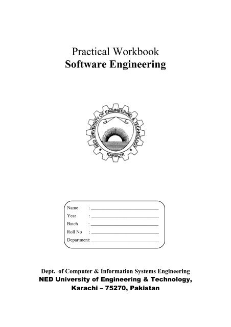 practical workbook of Software Engineering - NED University