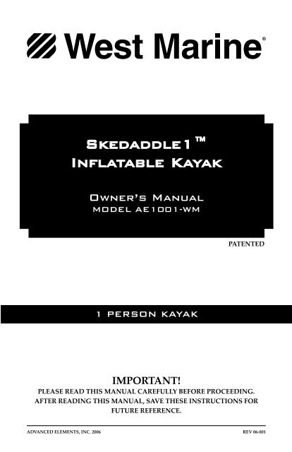 Skedaddle1™ Inflatable Kayak - West Marine