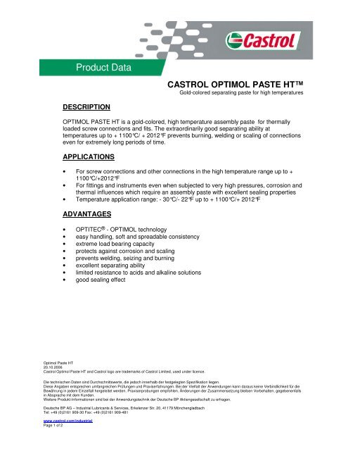 castrol optimol paste ht