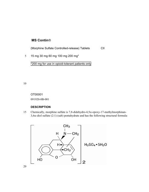 Package Insert Format Package Insert Format
